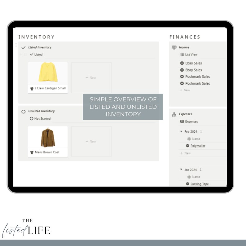 Ultimate Notion Template for Resellers Inventory Management, Financial ...