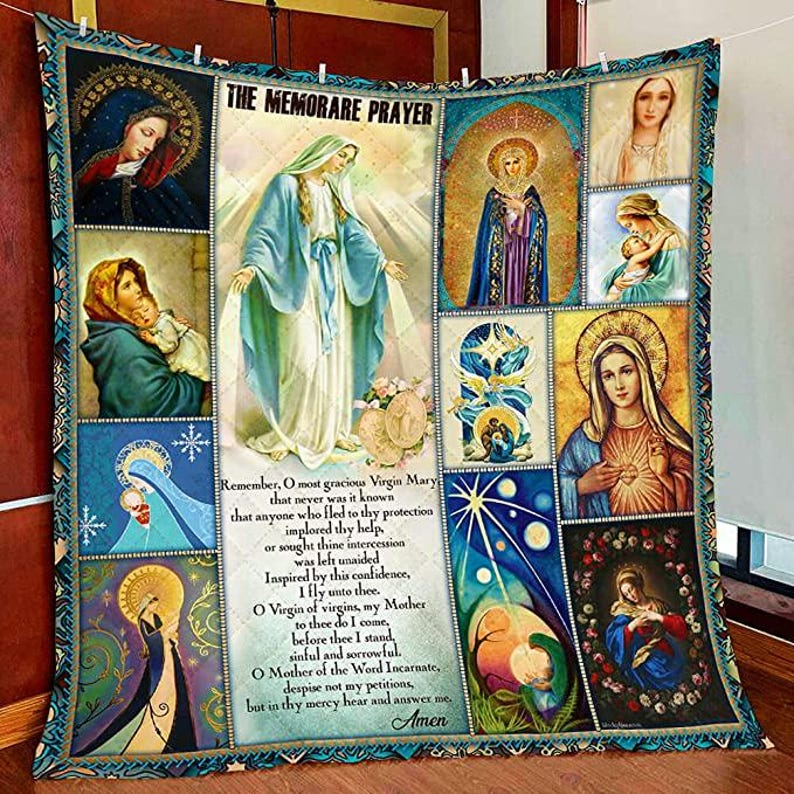 Memorare Prayer Mother Mary All Season Quilts, Quilts Blanket, Throw ...