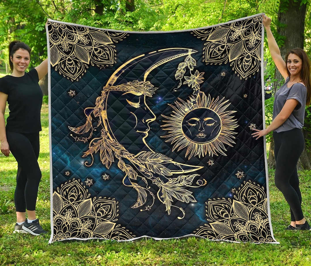 Sun and Moon Mandala All Season Quilts, Mandala Throw Quilts, Premium ...