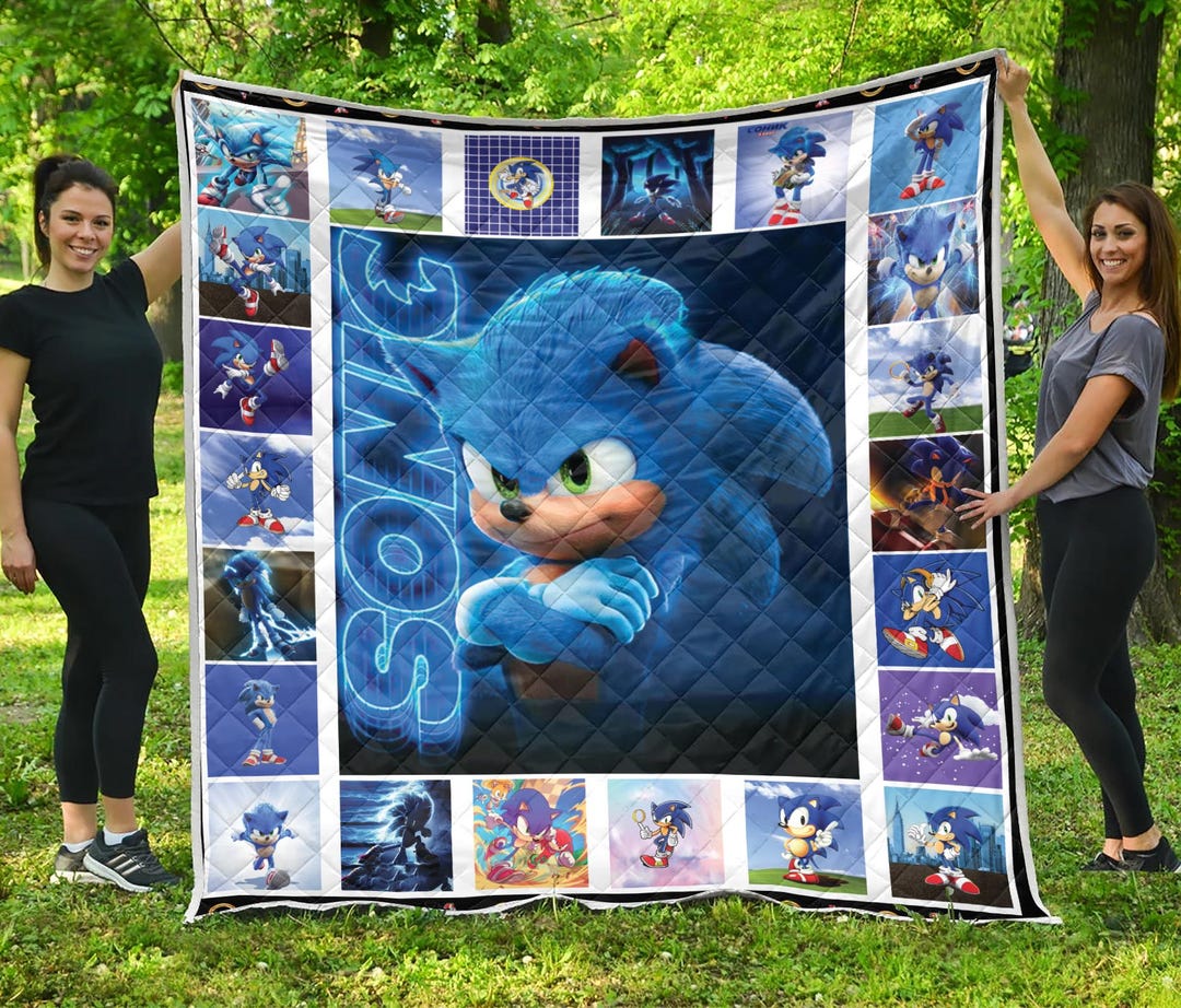 Sonic the Hedgehog Quilt, Video Game Throw Quilts, Sonic Decor Quilts ...
