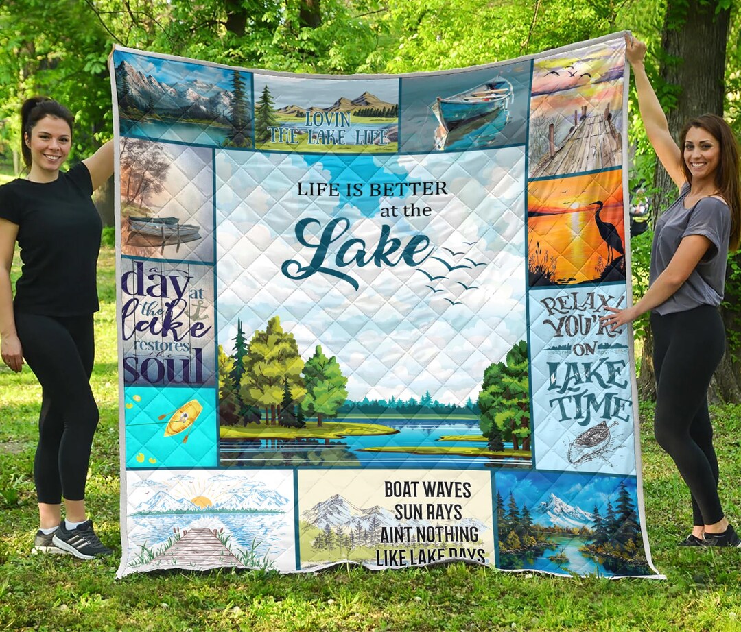 Love Lake Days All Season Quilts , Lake Throw Quilts, Lake Lover Gift ...