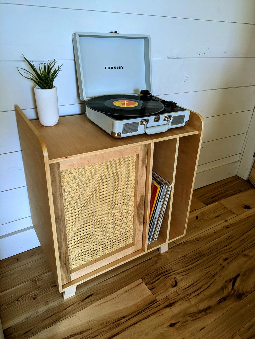 Mid Century Modern Record Player Stand | Handcrafted, Sustainable Wood ...