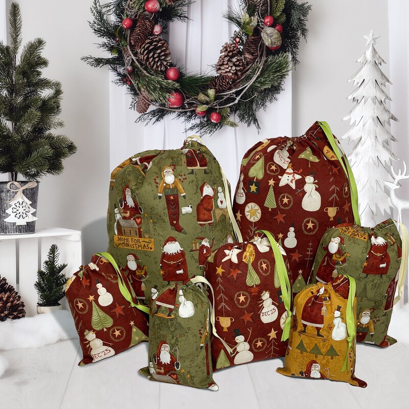 Christmas Cloth Bags - Etsy