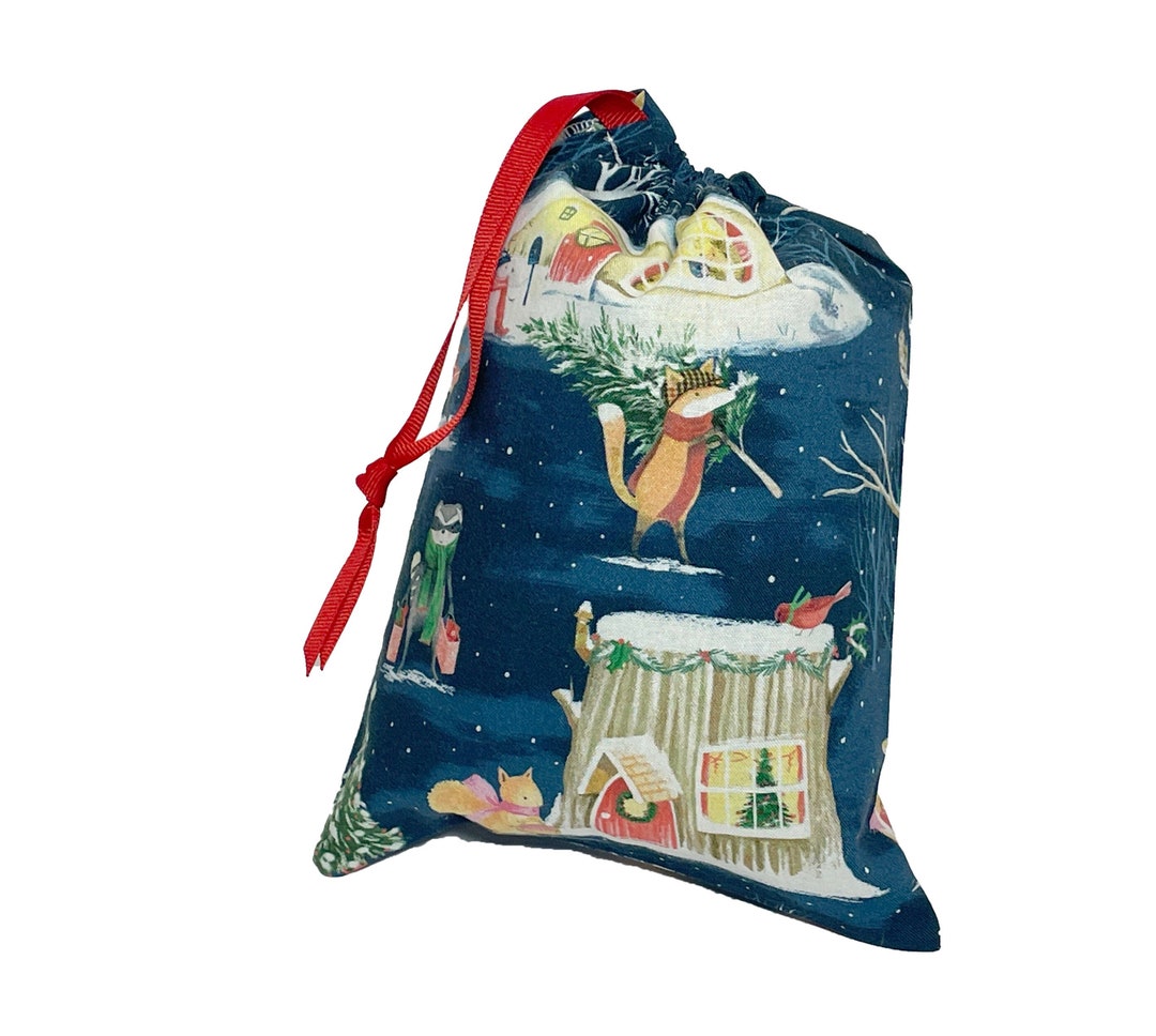 Reusable Fabric Gift Bag Christmas Cloth Gift Bag Christmas Gift Wrap ...