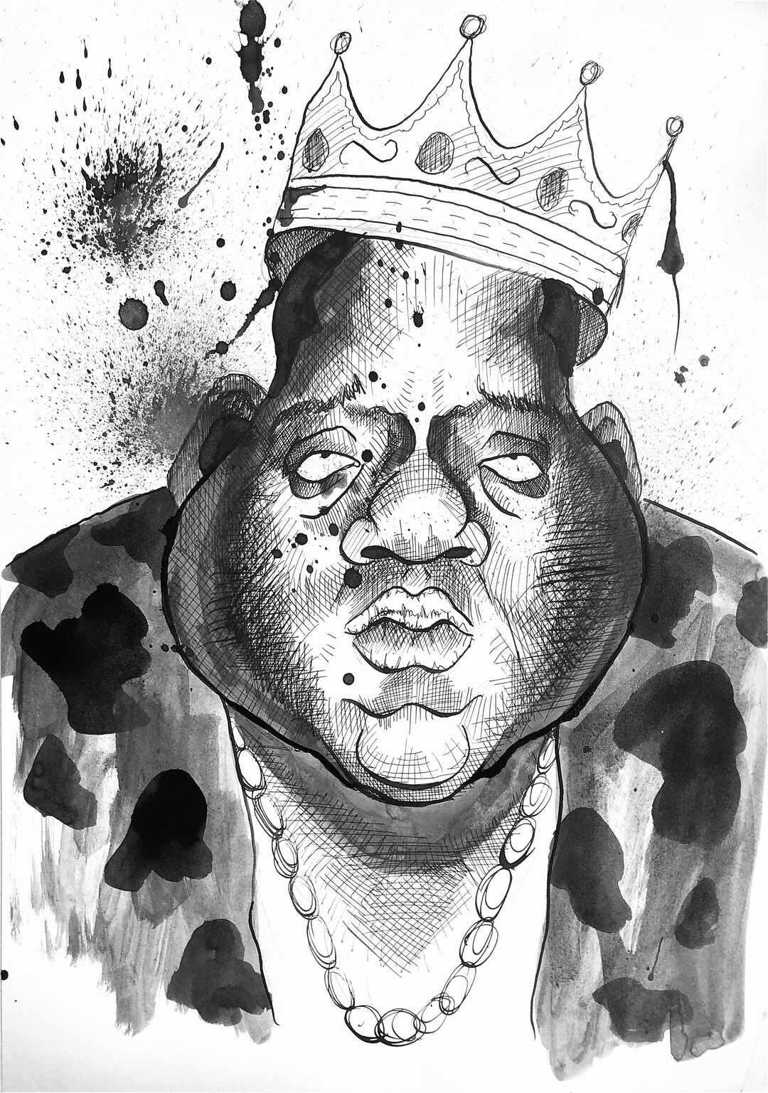 Notorious B.I.G. Drawing Wall Art Illustration Cartoon Orignal Drawing ...