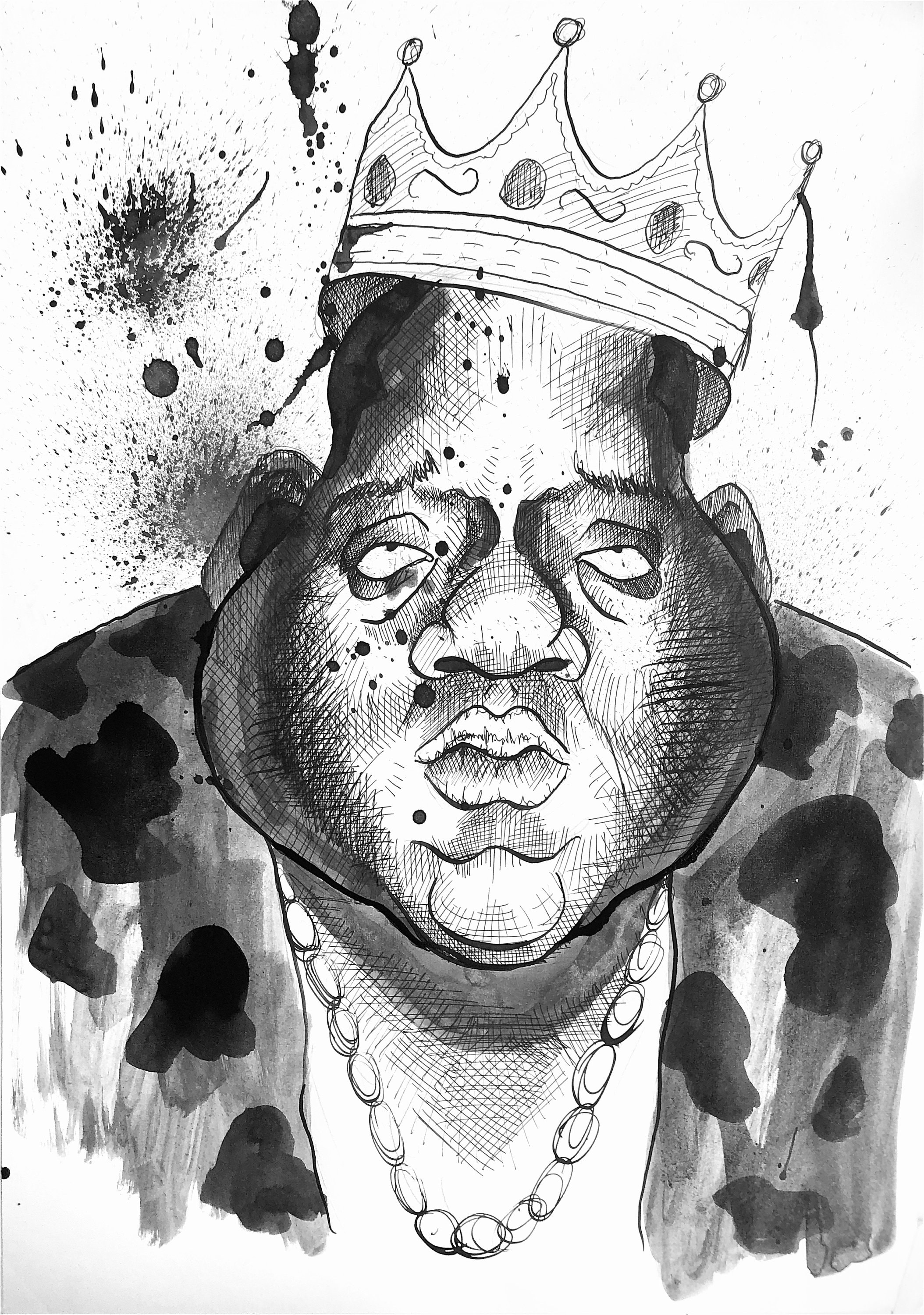Notorious B.I.G. Drawing Wall Art Illustration Cartoon Orignal Drawing ...