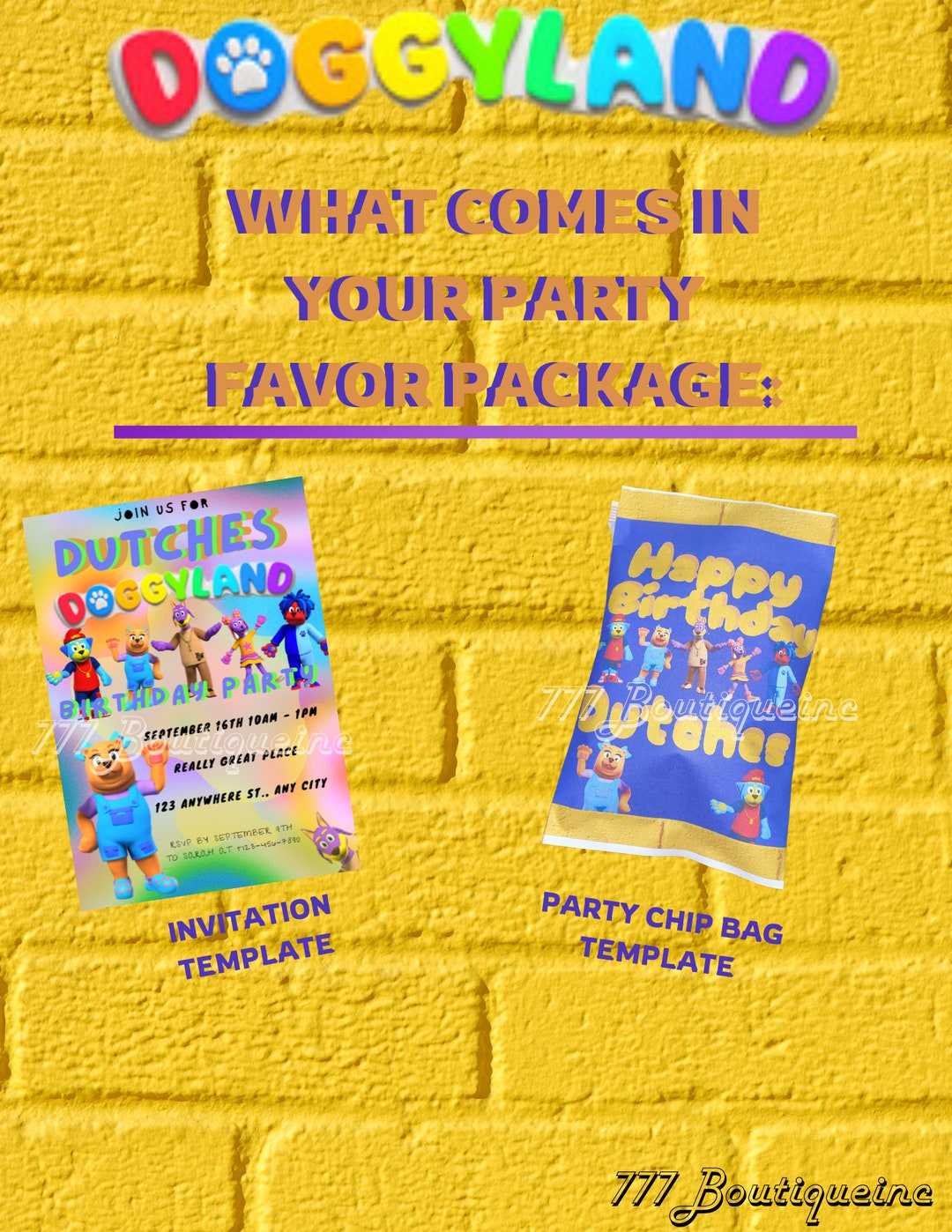 Doggyland Delight: Printable Birthday Party Pack for Pawsome ...