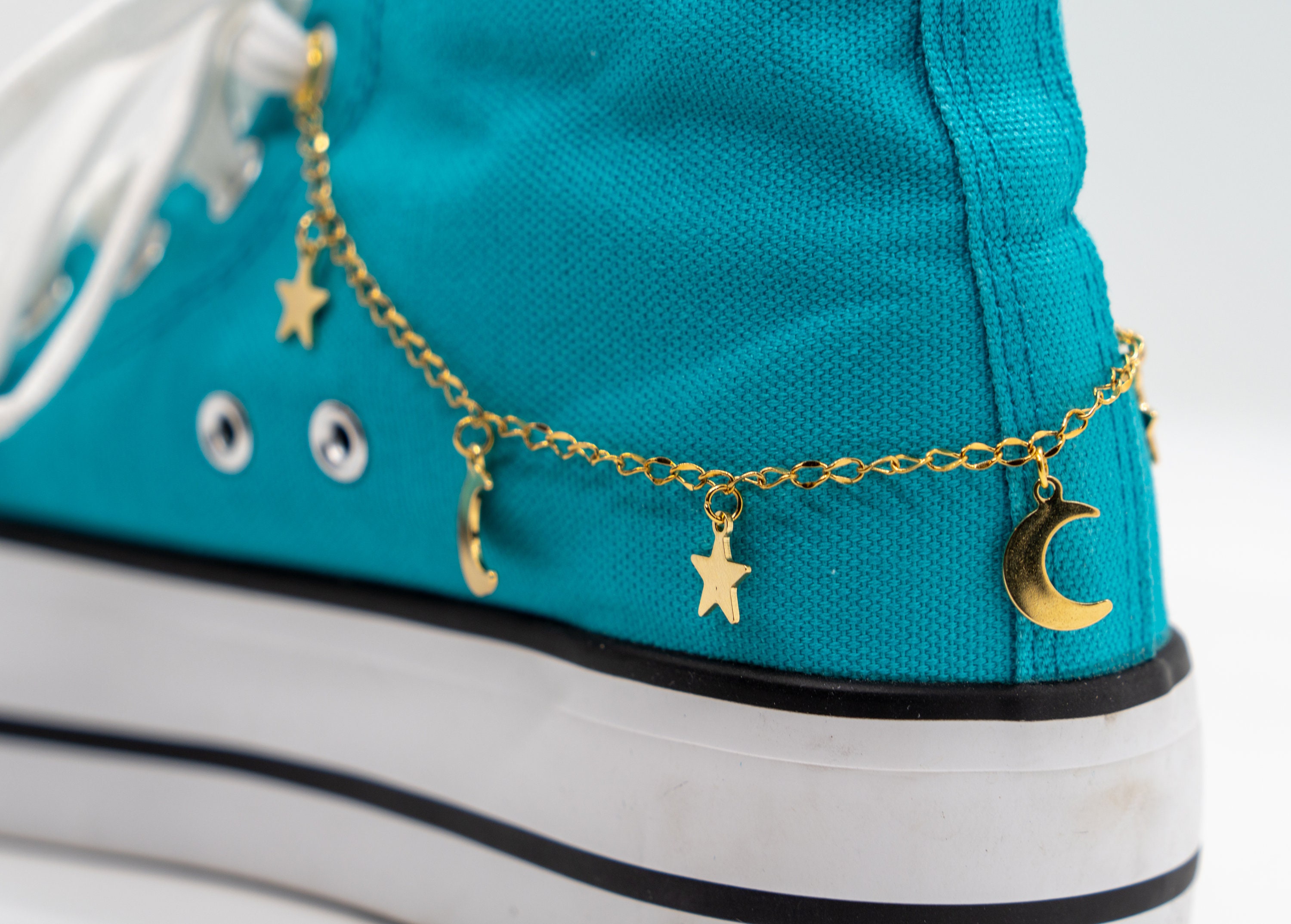 Gold Moon and Star Shoe or Boot Chain Shoe Accessory - Etsy