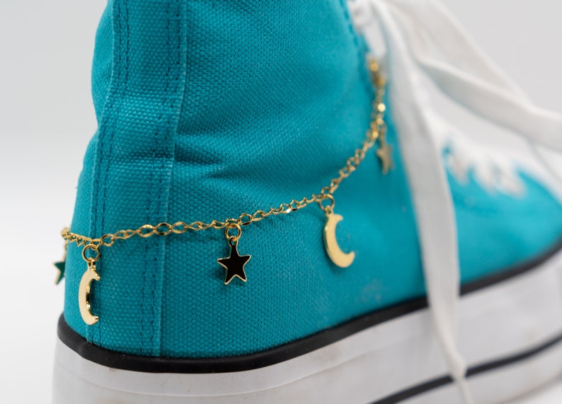 Gold Moon and Star Shoe or Boot Chain Shoe Accessory - Etsy