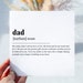 Personalised Fathers Day Card Definition of a Dad Noun Card Gifts for ...