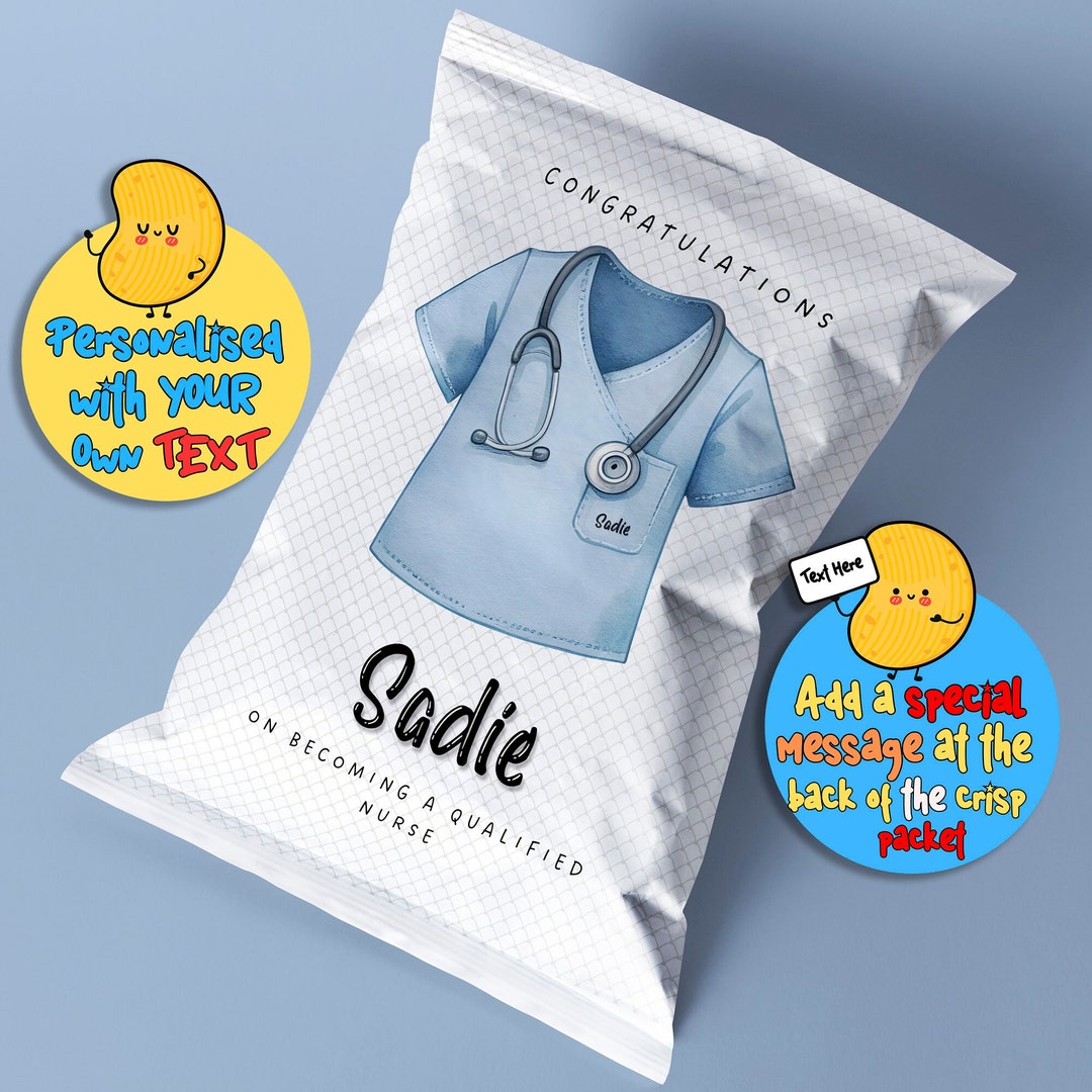 Personalised Crisp Bag Nurse Graduation Snack Gift Customised Crisp ...