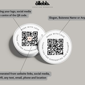 Personalised QR Code Stickers Package Brand Name Stickers Sheet, Custom ...