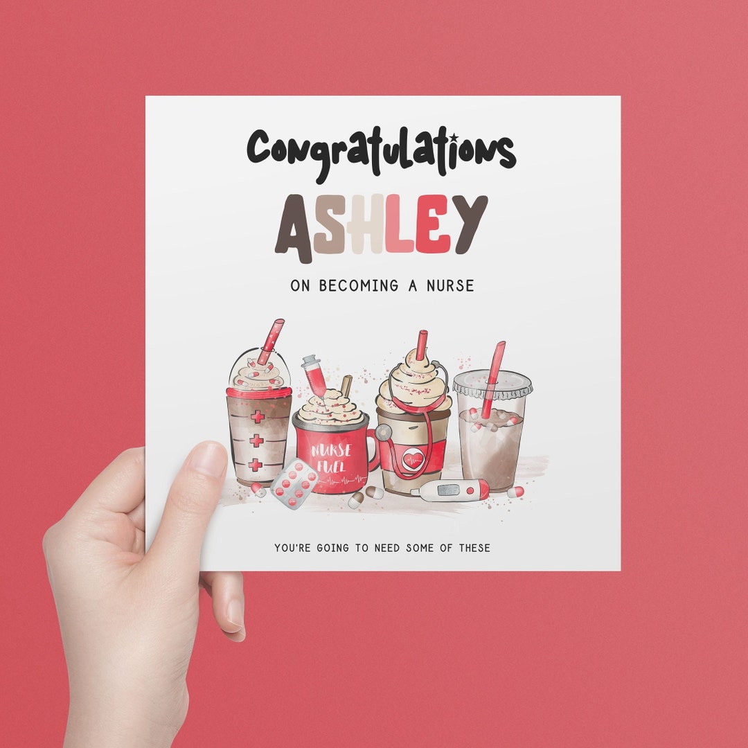 Personalised Congratulations Nurse Card Nurse Coffee New Nurse Job Card ...