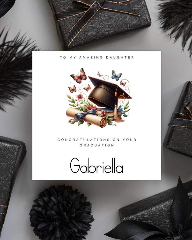 Graduation Cards Graduation Hat Print With Scroll Celebration Card ...