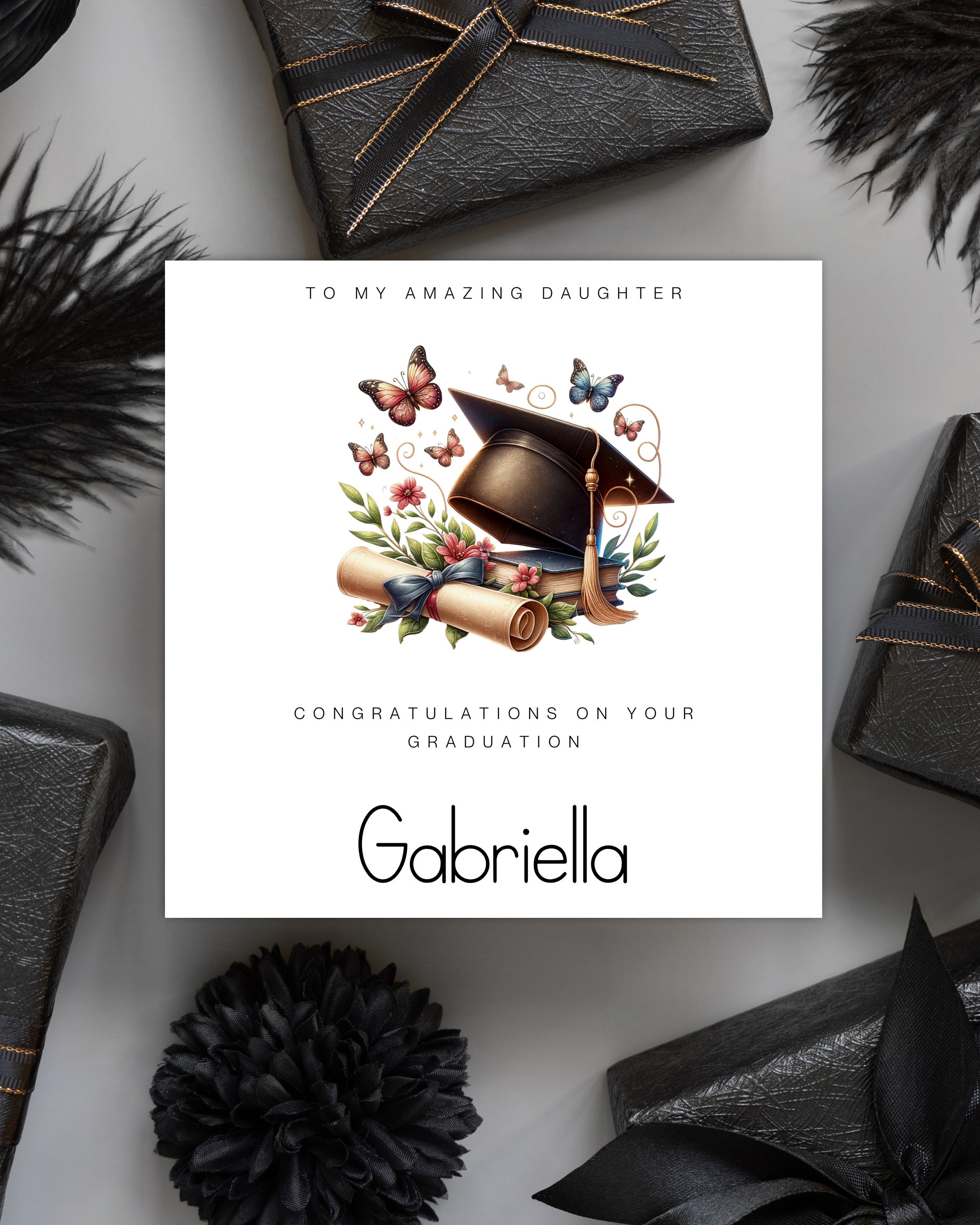 Graduation Cards Graduation Hat Print With Scroll Celebration Card ...