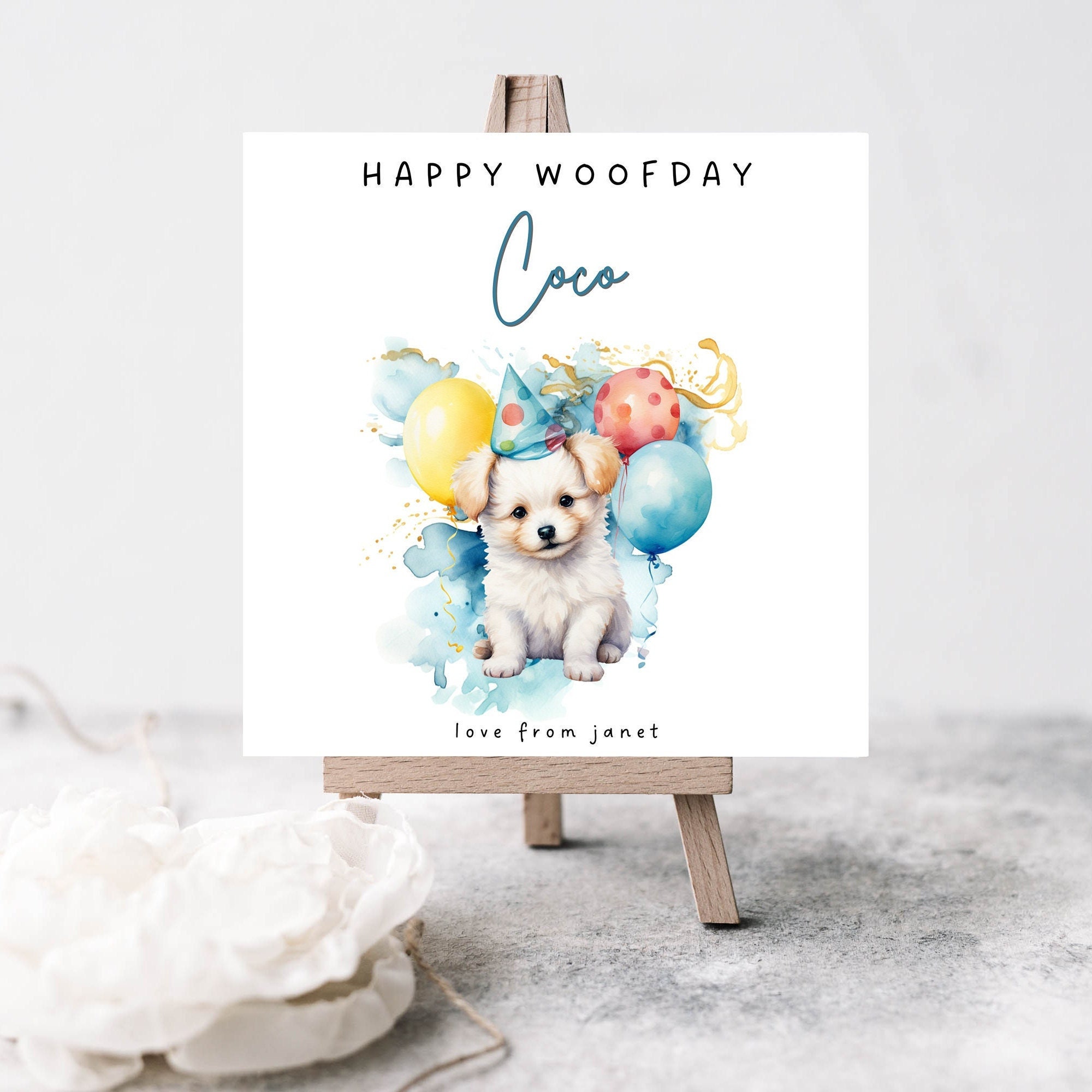 Personalised Dog Card Birthday Card for Dogs Happy Woofday Card ...
