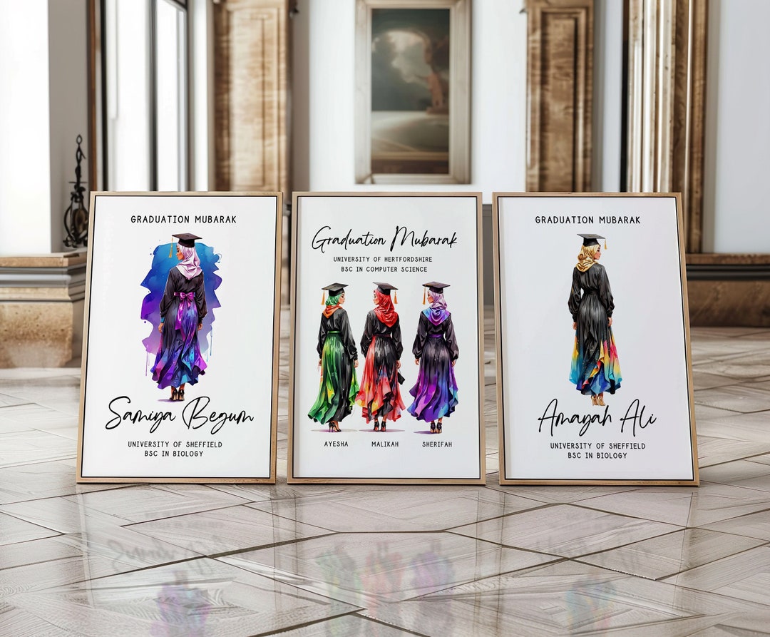 Muslim Girl With Hijab Graduation Card Islamic Gifts Muslim Graduate ...