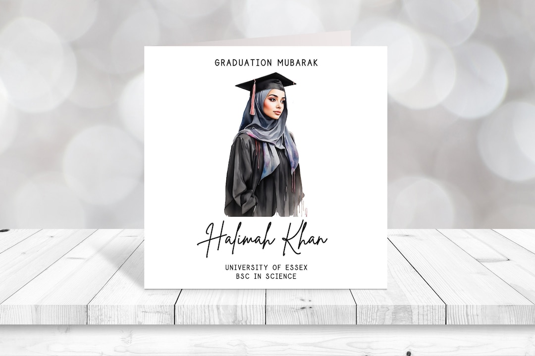 Muslim Graduation Card Graduation Mubarak Greeting Card Islamic Gifts ...
