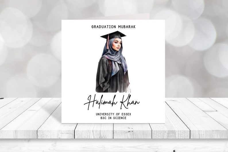 Muslim Graduation Card Graduation Mubarak Greeting Card Islamic Gifts ...