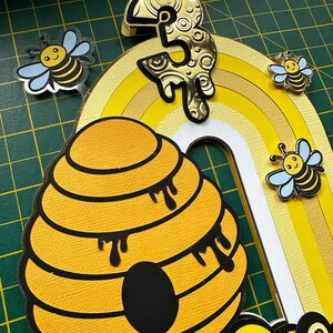 Bumble Bee Honeybee Honeycomb Birthday Cake Topper Bee Cake Topper ...