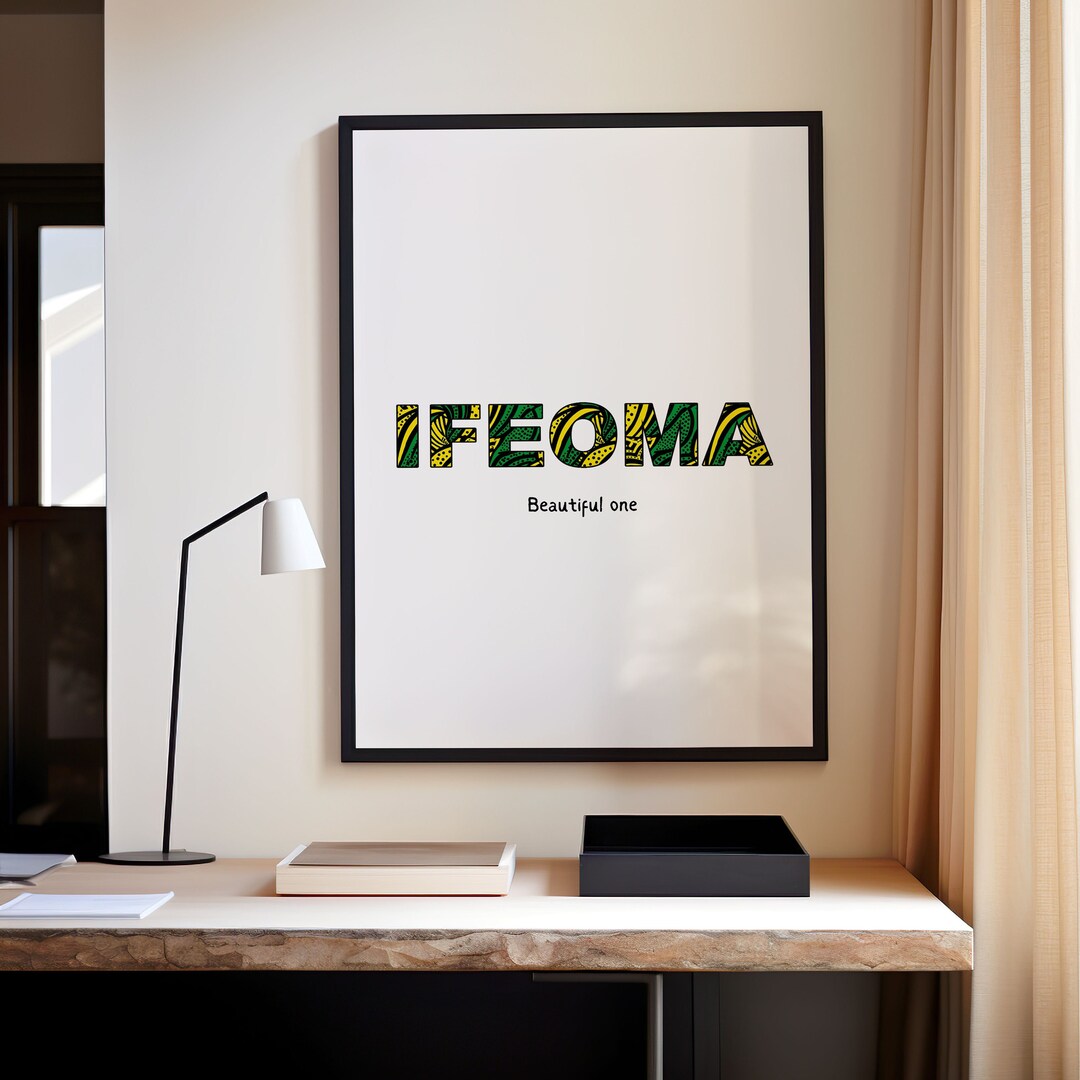 Personalised African Ankara Kente Name Print With Meaning of Name ...