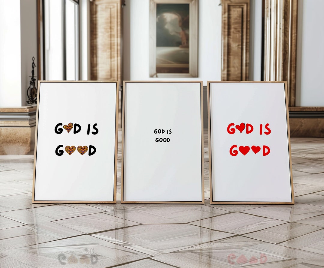 Religious Home Print God is Good Christian Wall Art Bible Verse Jesus ...