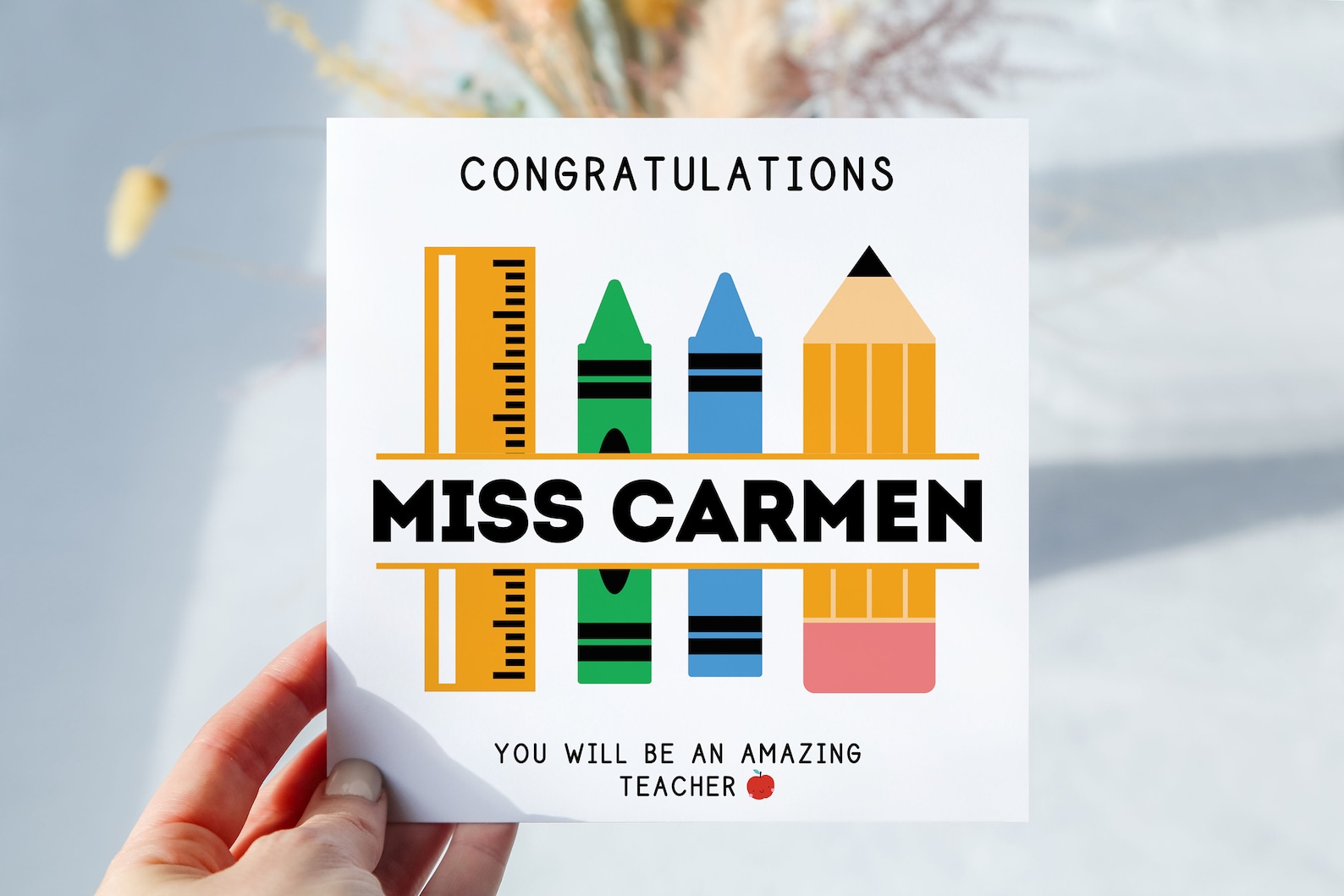 Personalised Student Card Congratulations New Teacher Card Student ...