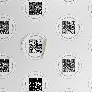 Personalised QR Code Stickers Package Brand Name Stickers Sheet, Custom ...