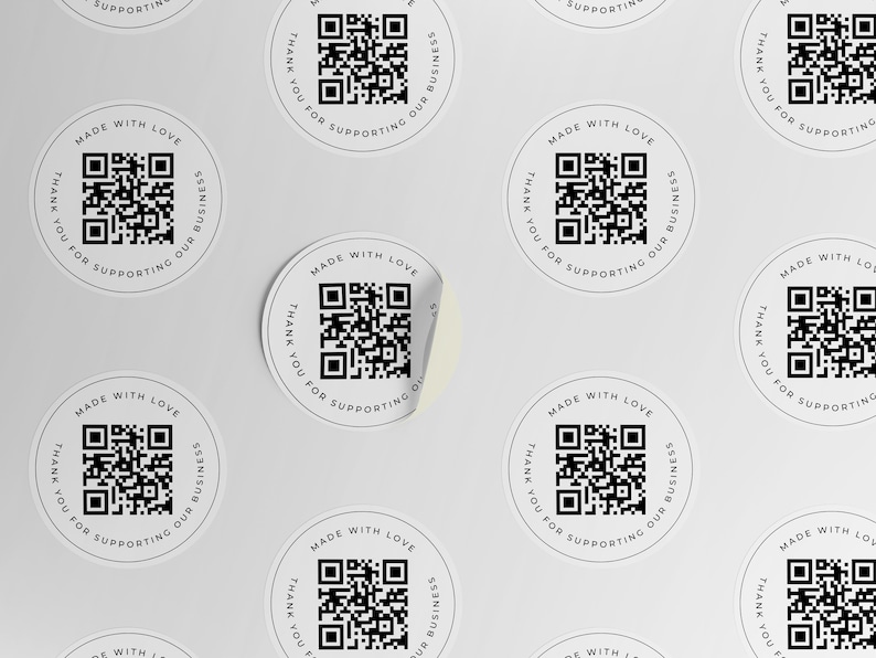 Personalised QR Code Stickers Package Brand Name Stickers Sheet, Custom ...