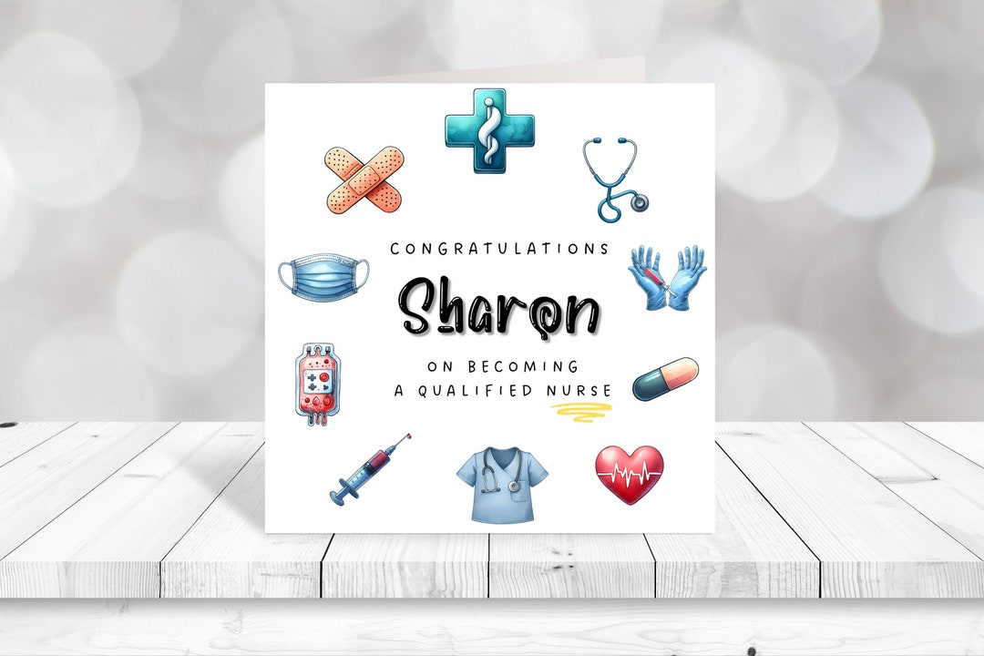 Personalised Congratulations Nurse Card, New Job Card, Qualified Nurse ...