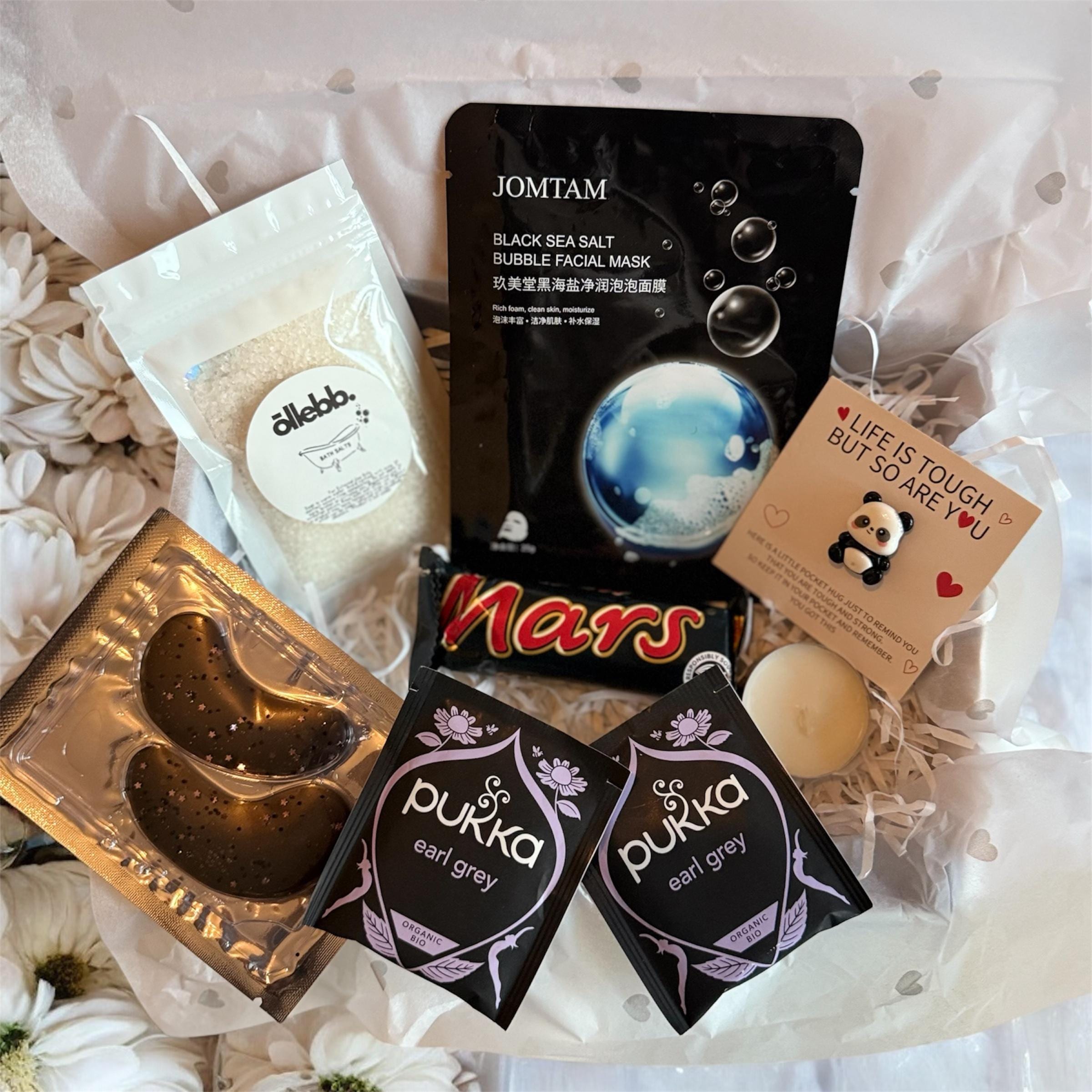 Black Theme Personalised Pamper Hamper – Spa Gift – Hug in A Box - Self ...
