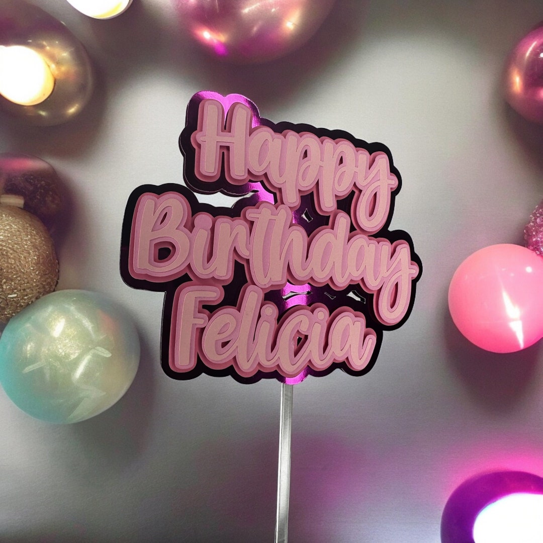 Birthday Cake Topper Personalised Multi-layer Cake Topper 3D Happy ...