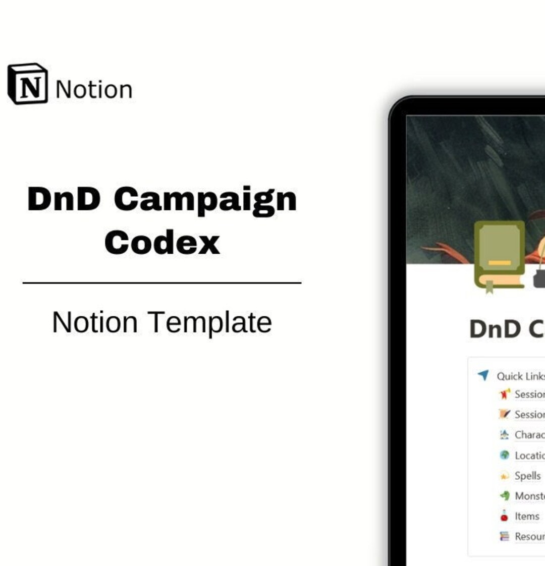 Dnd Campaign Codex | Notion Template - Etsy