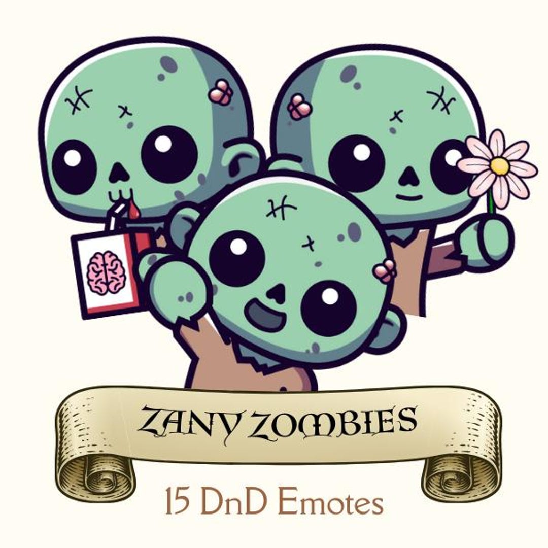 Zany Zombies | 15 Dnd Themed Emotes for Discord & Twitch - Etsy
