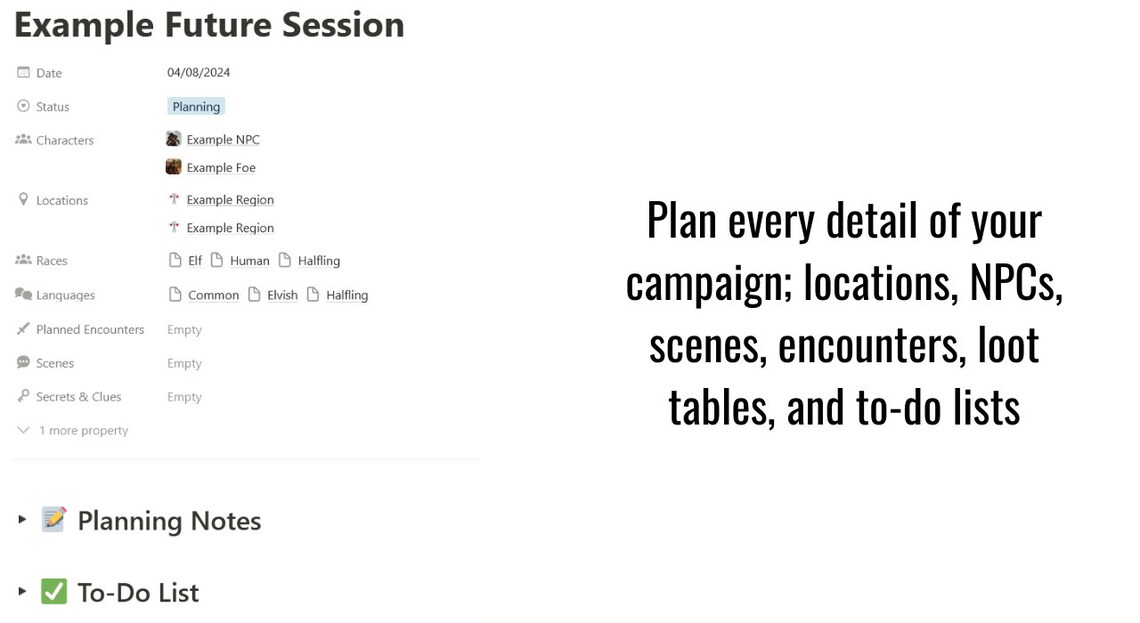 Dnd Campaign Codex | Notion Template - Etsy