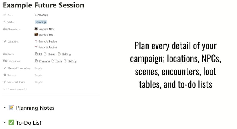 Dnd Campaign Codex | Notion Template - Etsy