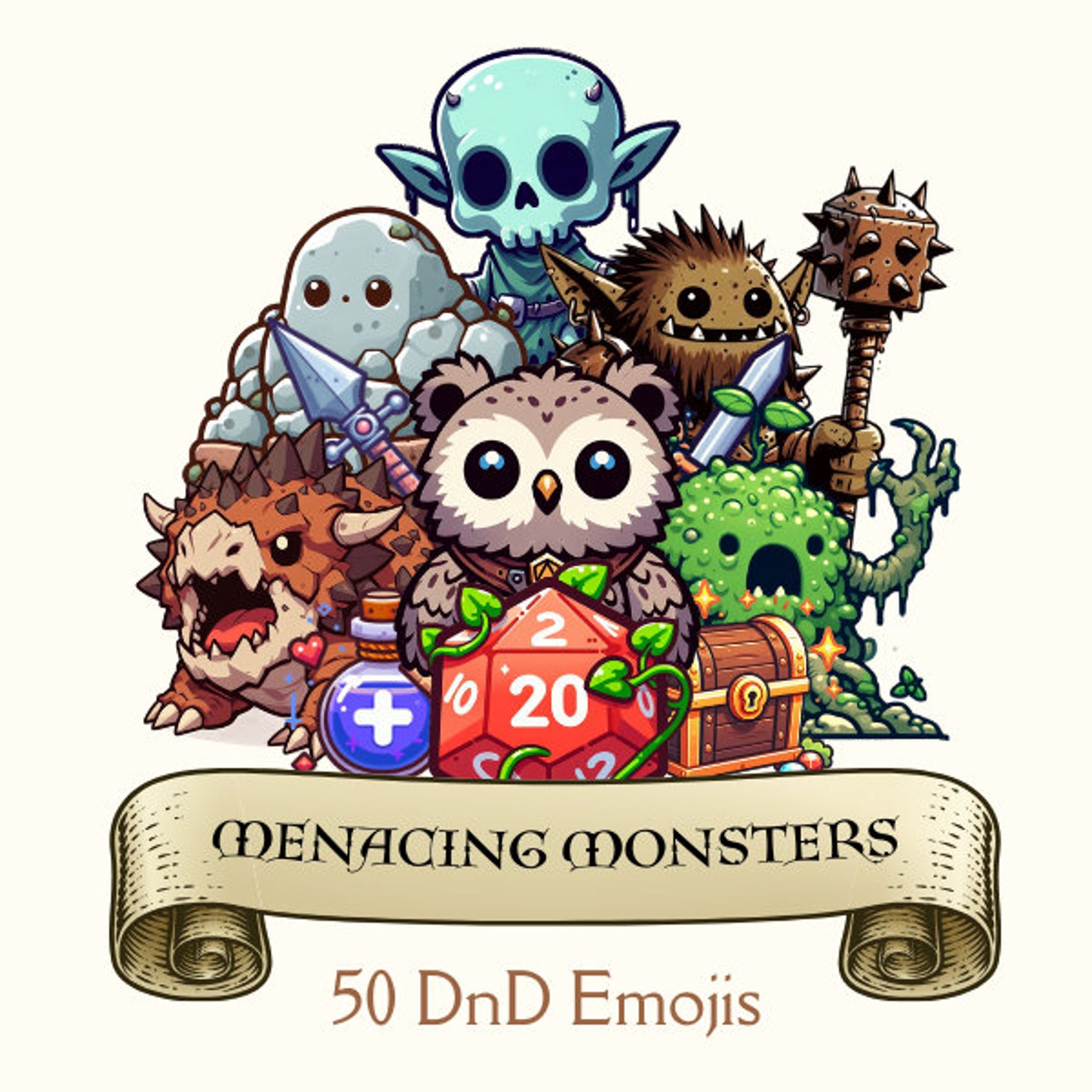 Menacing Monsters | 50 Dnd Themed Emojis for Discord & Twitch - Etsy