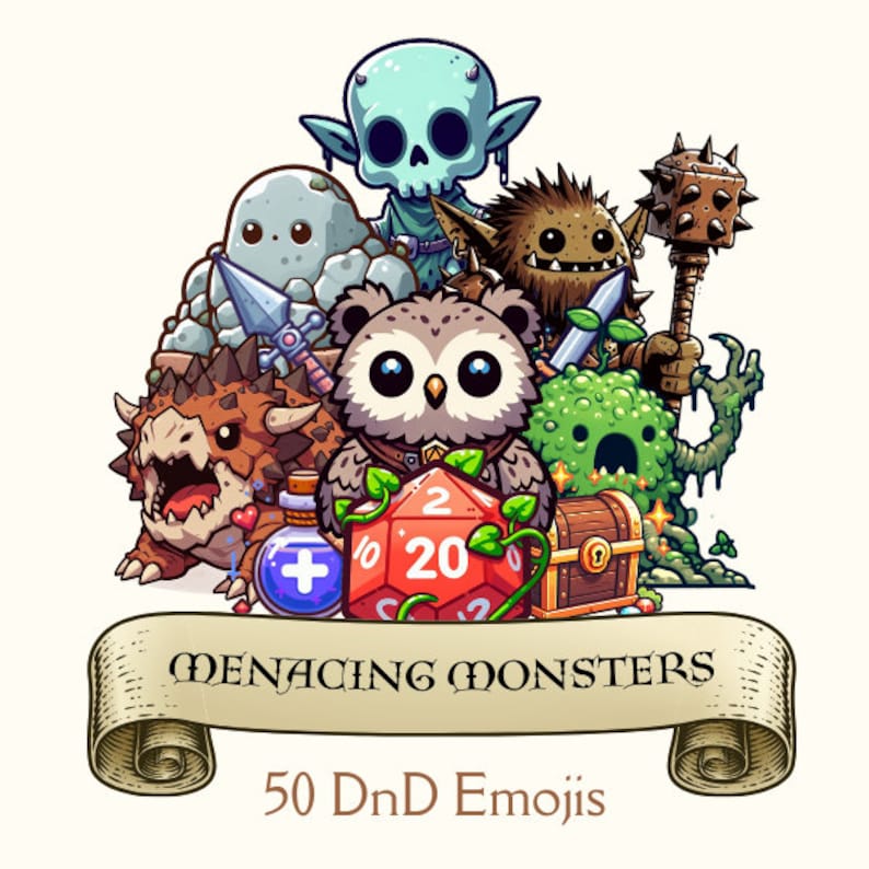 Menacing Monsters | 50 Dnd Themed Emojis for Discord & Twitch - Etsy
