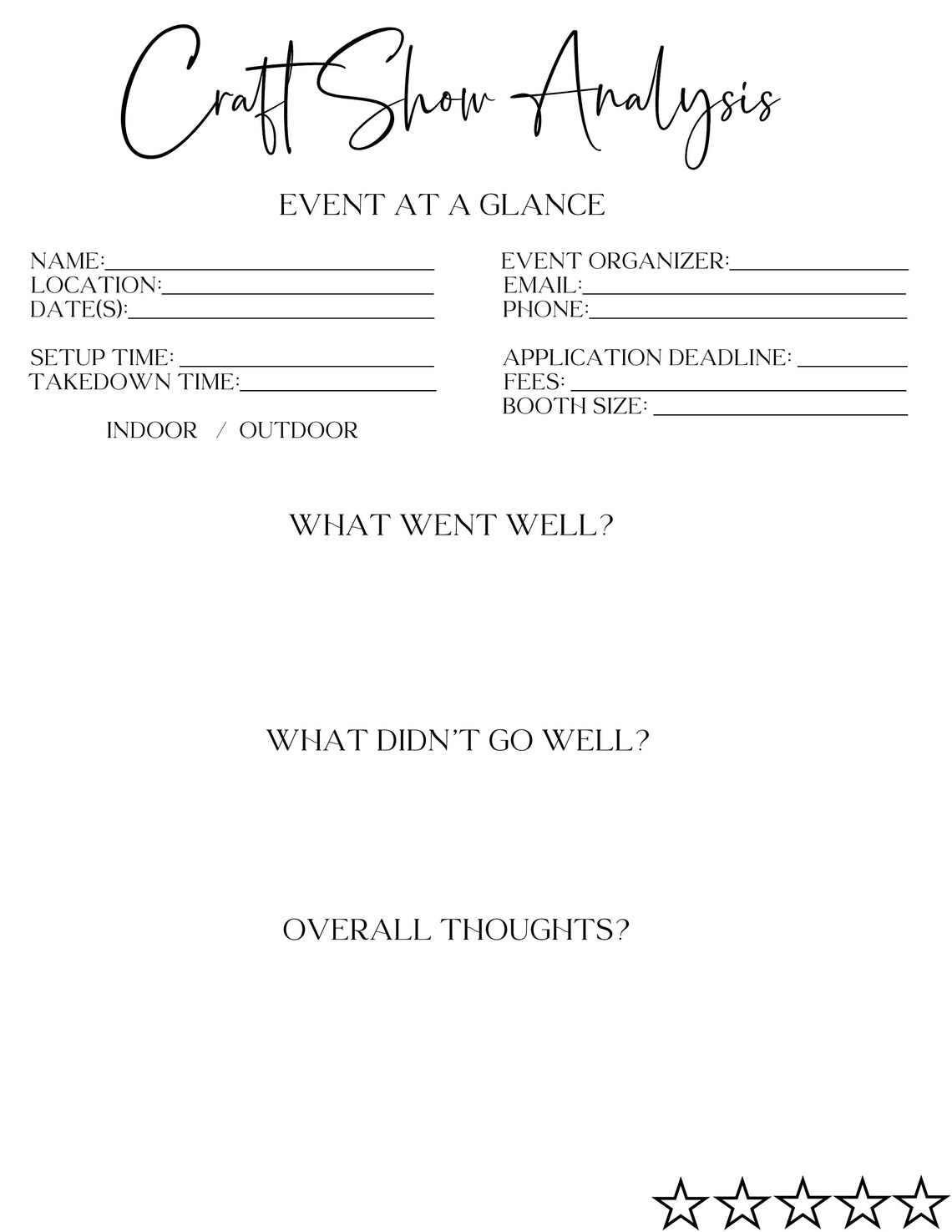 Craft Fair Planner | Art Show Organizer Checklist | Craft Show Review ...