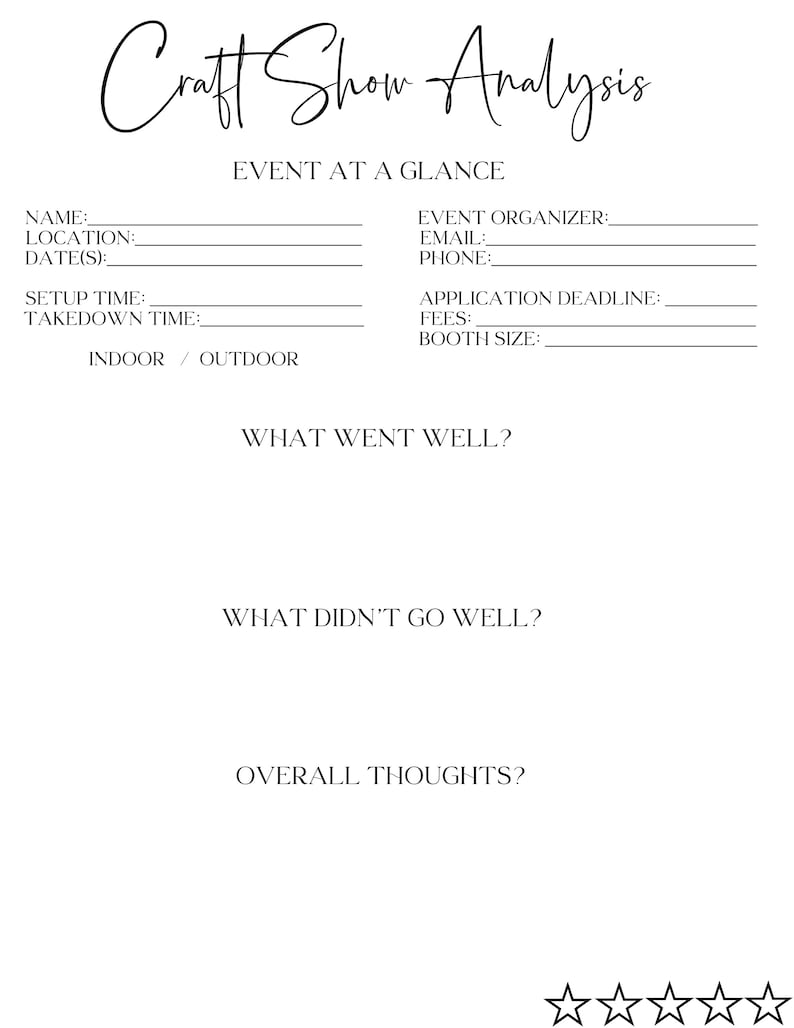 Craft Fair Planner | Art Show Organizer Checklist | Craft Show Review ...