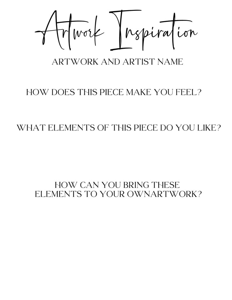 Artist Planner and Reflection Printable Journal | Craft Fair Checklist ...