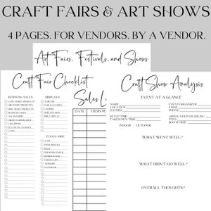 Artist Planner and Reflection Printable Journal | Craft Fair Checklist ...