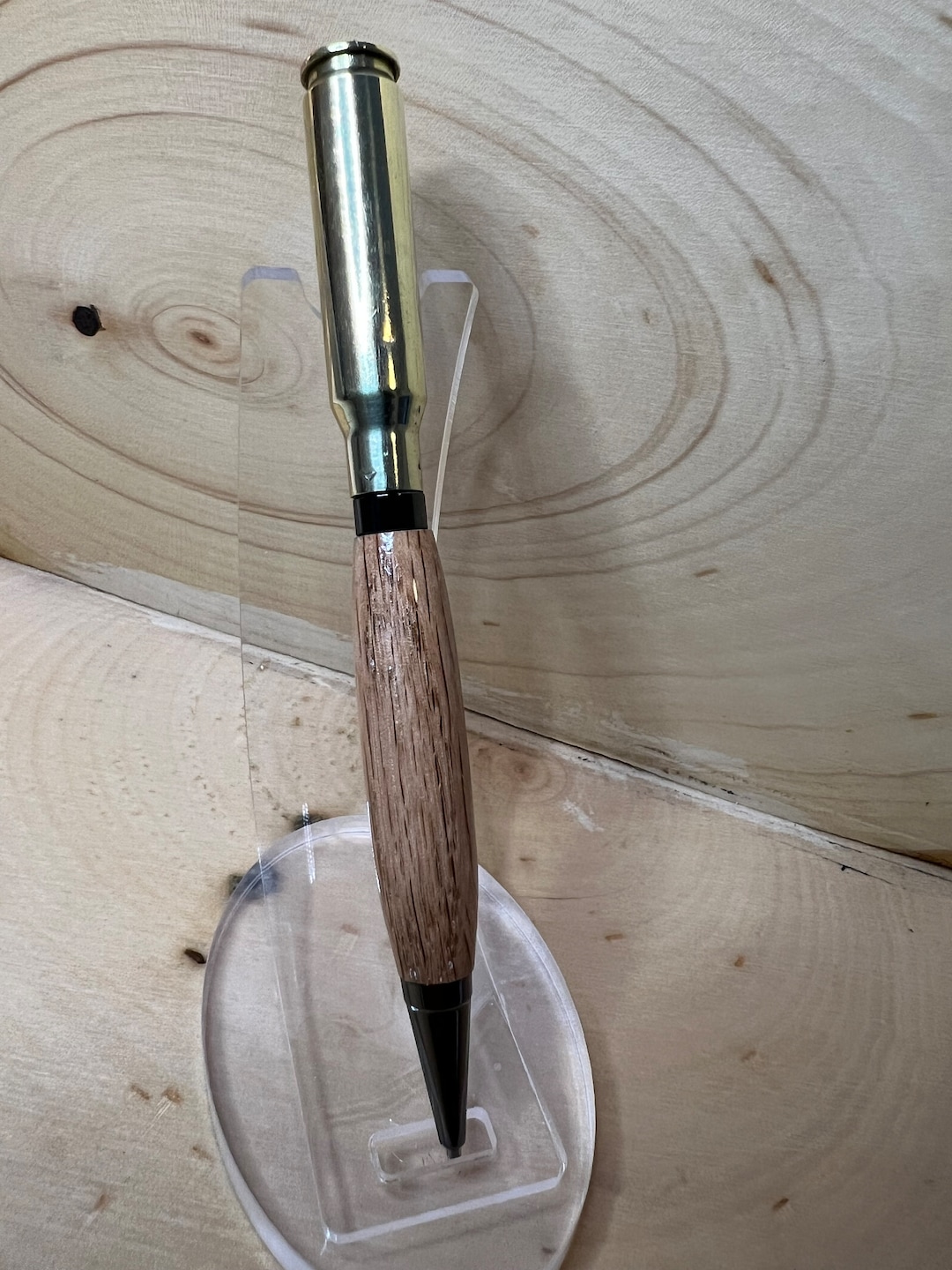 308 Caliber Shell Casing With Gun Metal Fittings and Red Oak Wood. - Etsy