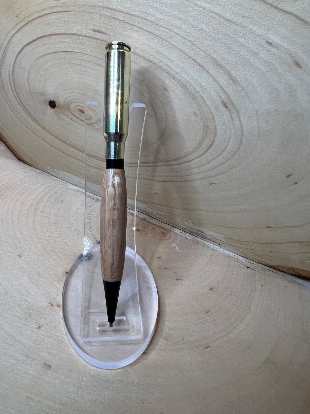 308 Caliber Shell Casing Twist Pen With Black Fittings and Red Oak Wood ...