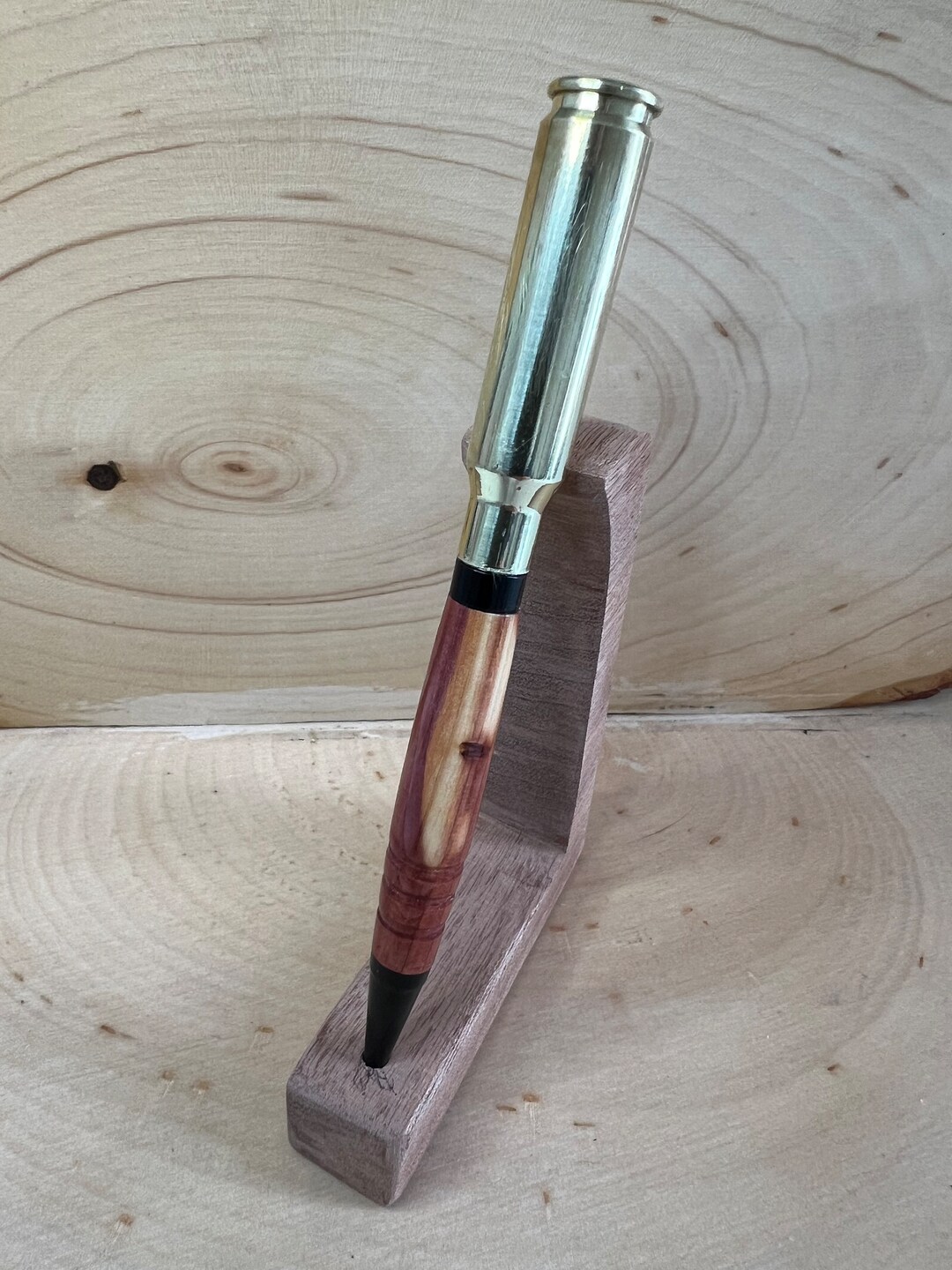 308 Caliber Shell Casing Twist Pen With Black Fittings and Cedar Wood ...
