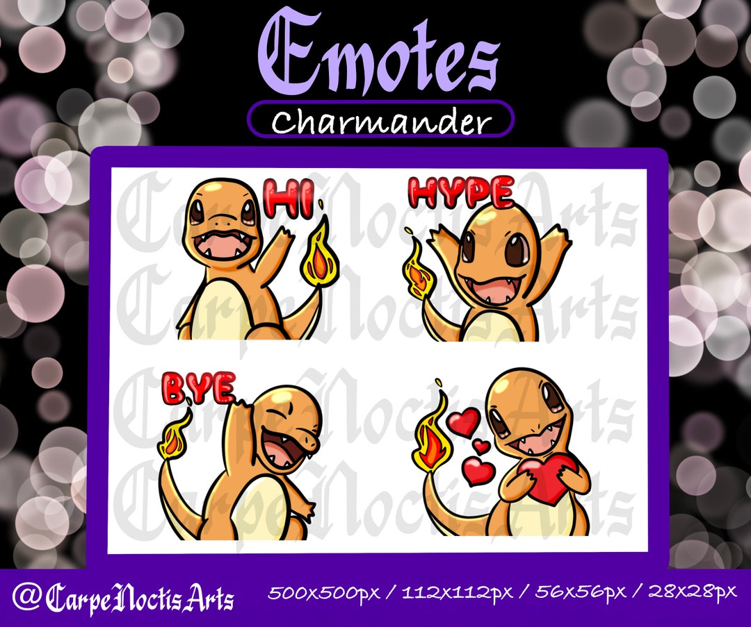 Charmander Emotes for Streaming Platforms or Discord. - Etsy