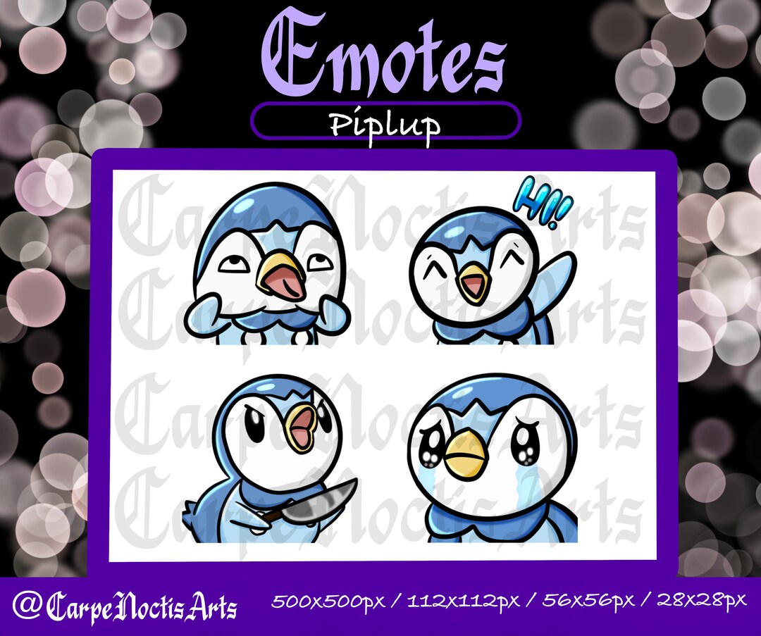 Piplup Emotes for Streaming Platforms or Discord. - Etsy