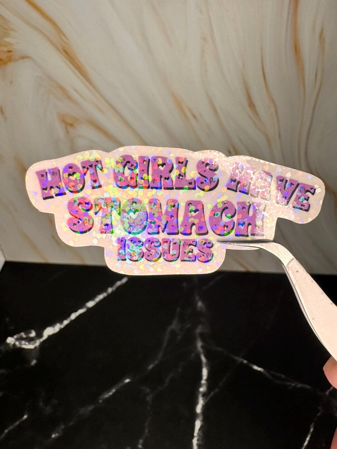 Hot Girls Have Stomach Issues Vinyl Sticker. - Etsy