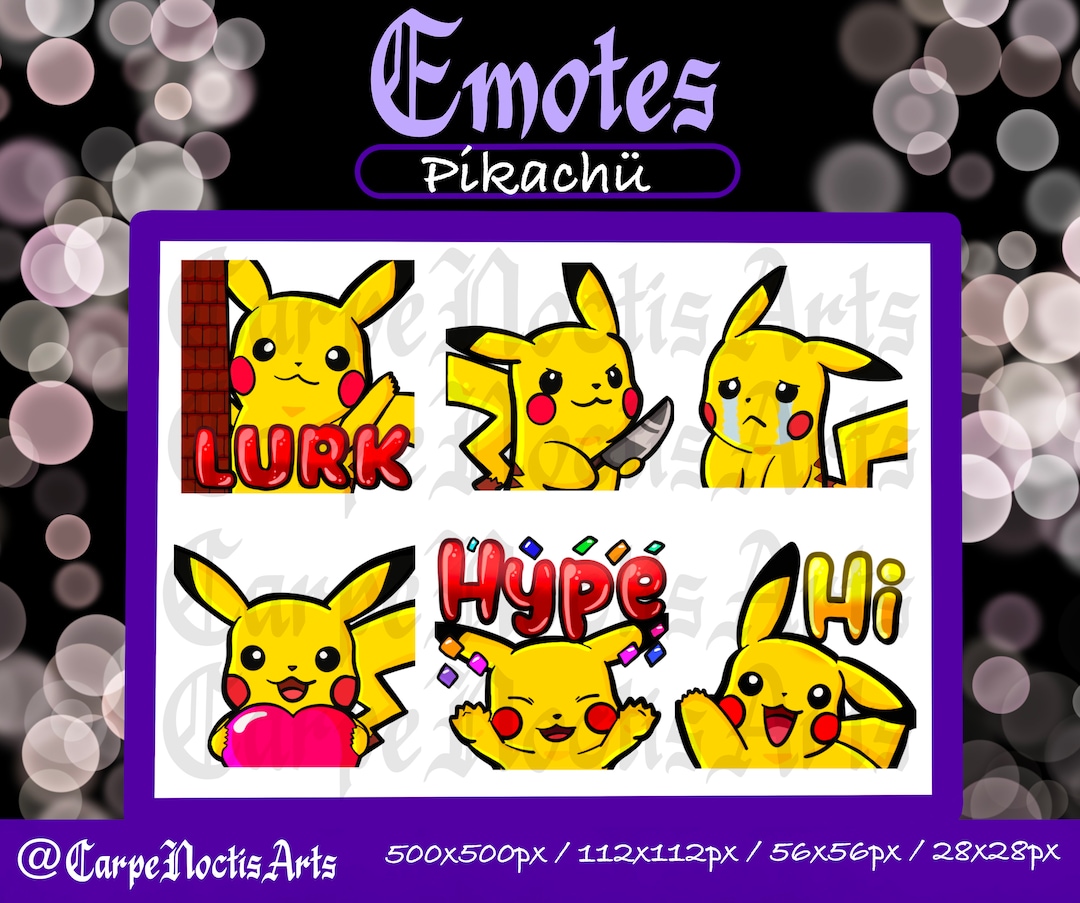 Pikachu Emotes for Streaming Platforms or Discord. - Etsy