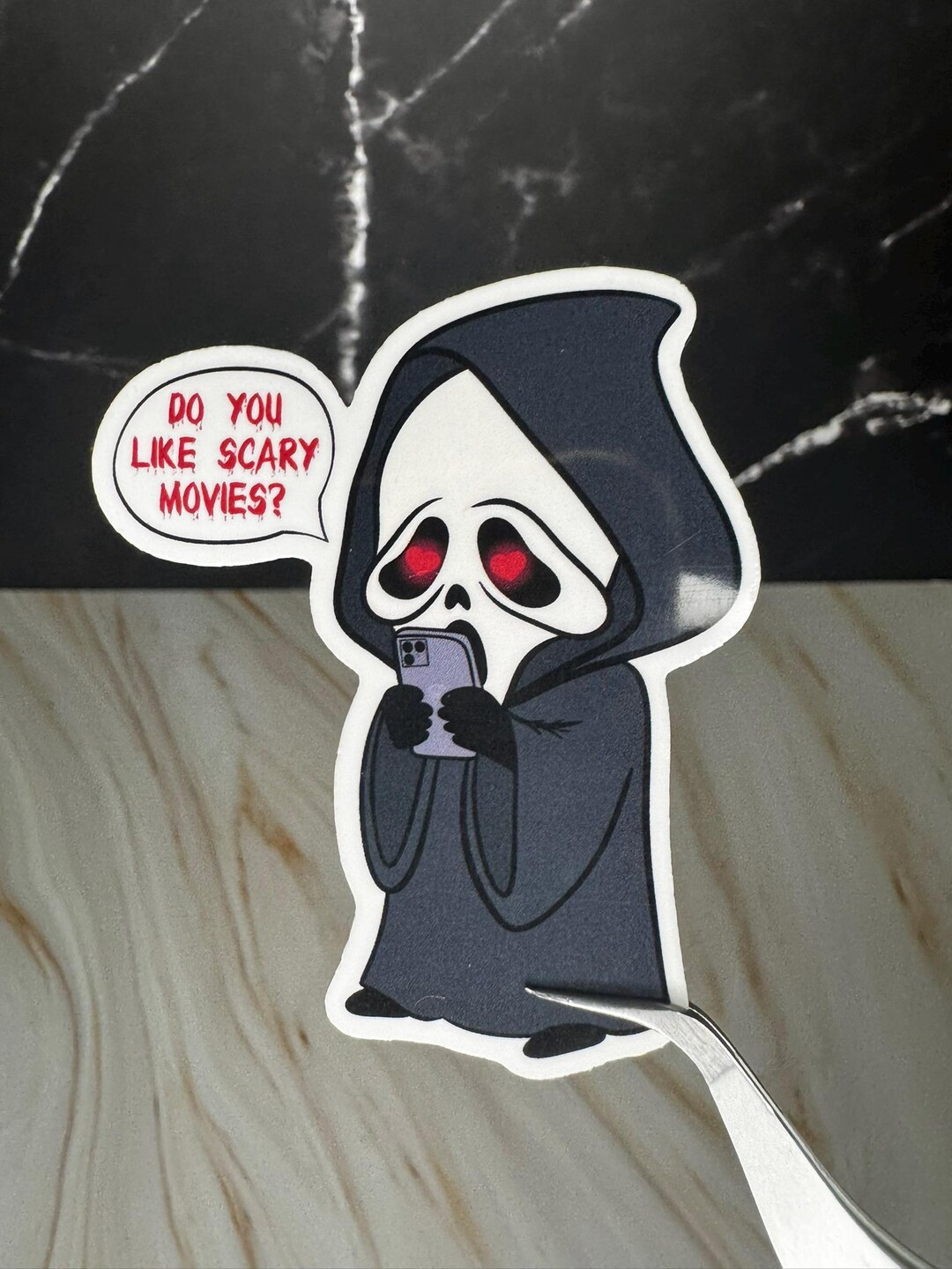 Chibi Ghostface Inspired Vinyl Sticker. - Etsy